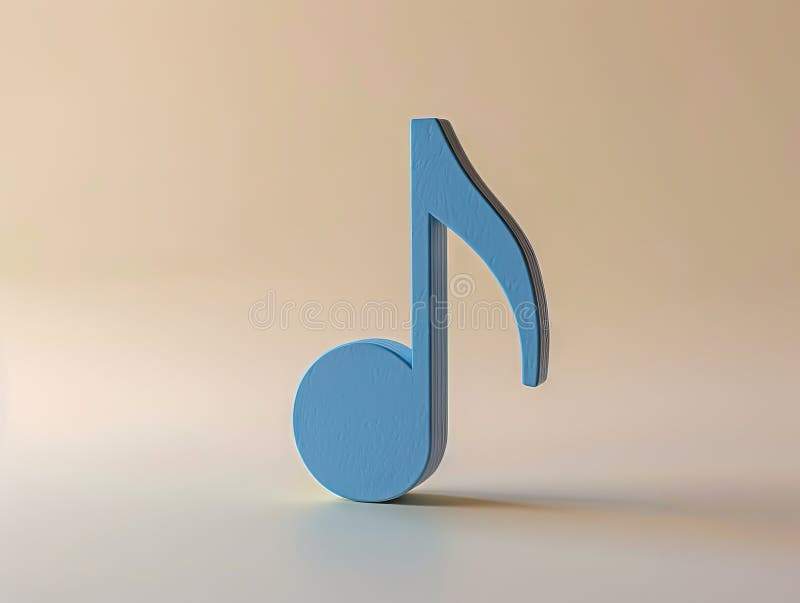 A Blue Musical Note on a White Background Stock Image - Image of blue ...