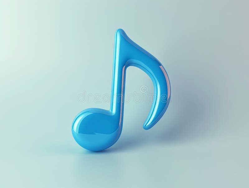 A Blue Musical Note on a White Background Stock Image - Image of blue ...