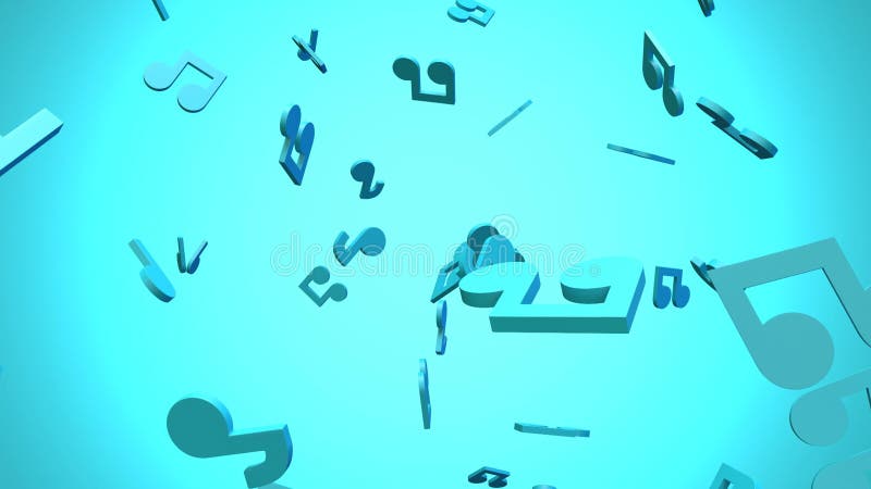 Blue Musical Notes on Blue Background. Stock Video - Video of ...