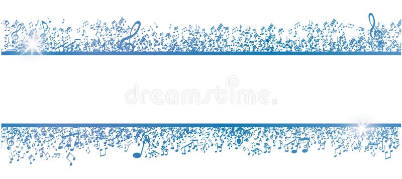 Blue Musical Notes Frame Isolated on White Background Stock Vector ...