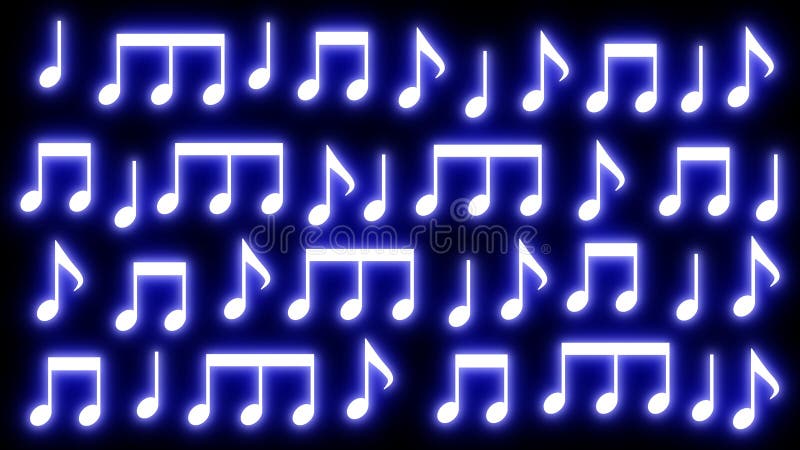 Blue Musical Notes Lighting Up the Artistic World on a Black Background ...