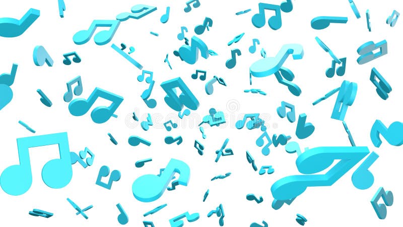 Blue Musical Notes On White Background. Stock Illustration ...