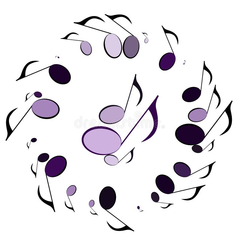 Blue Musical Notes on a White Background Stock Vector - Illustration of ...