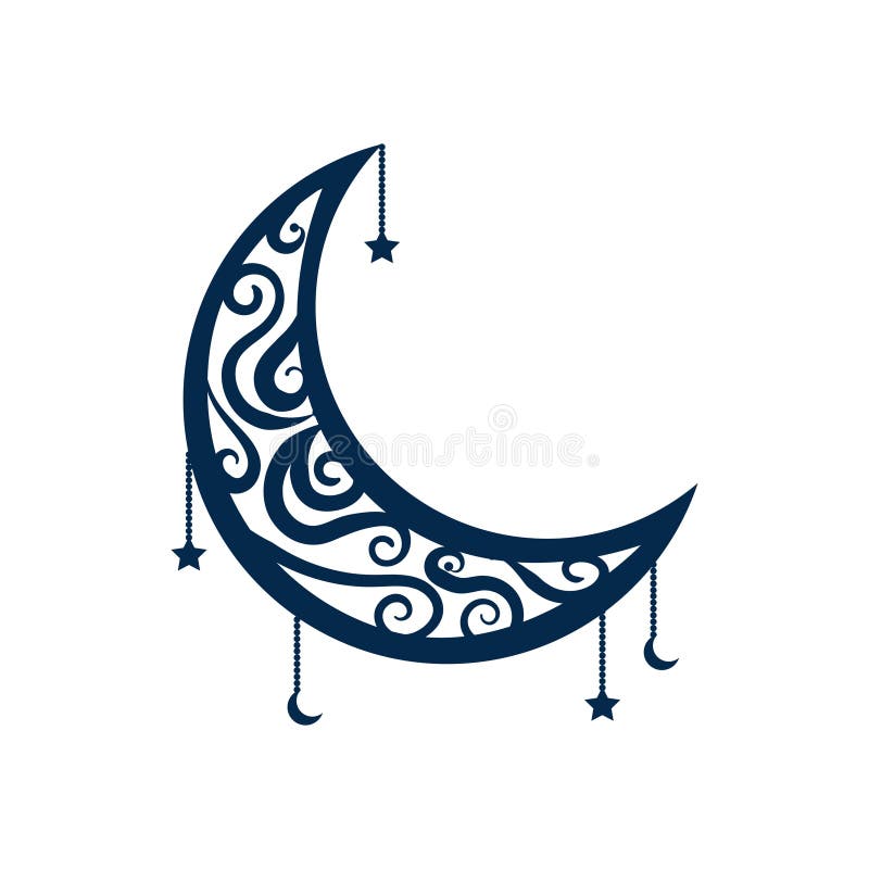 Blue muslim moon stock vector. Illustration of holy - 273126436