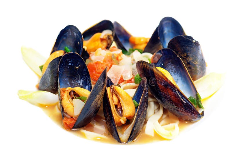 Blue mussels dish stock image. Image of meal, mollusk - 24424265