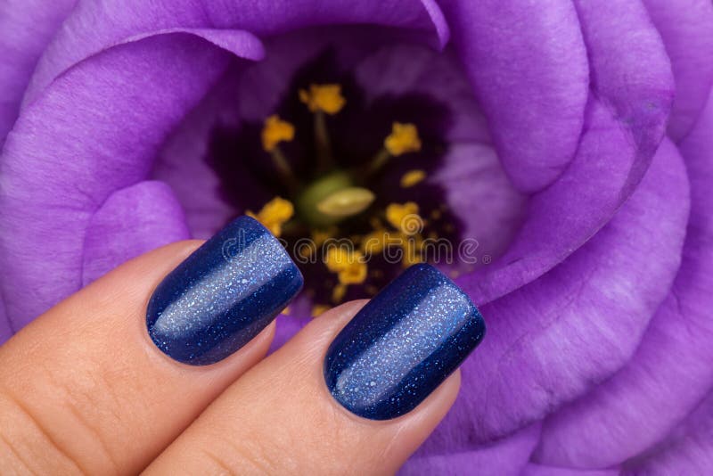 Blue nail polish. stock image. Image of makeup, beauty - 63230245
