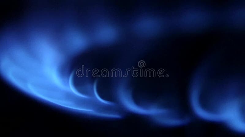 Blue Flames Spread Across the Gas Burner in Slow Motion. the Process of ...
