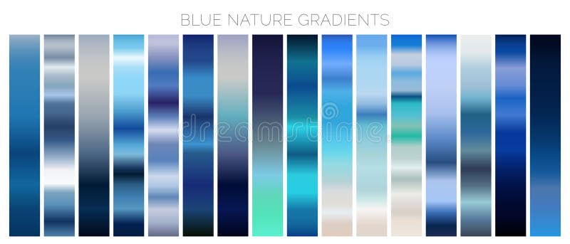 Blue Nature Gradient Color Swatch Set Stock Illustration - Illustration ...