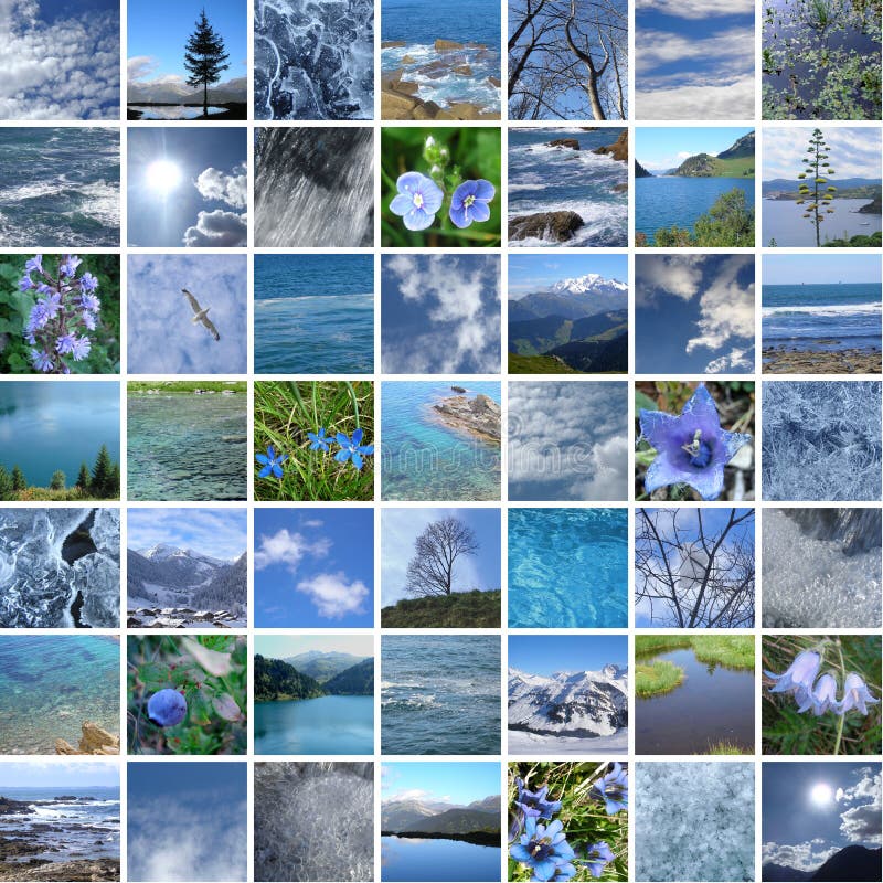 BLUE NATURE 49 PICTURES stock photo. Image of samples - 65231620