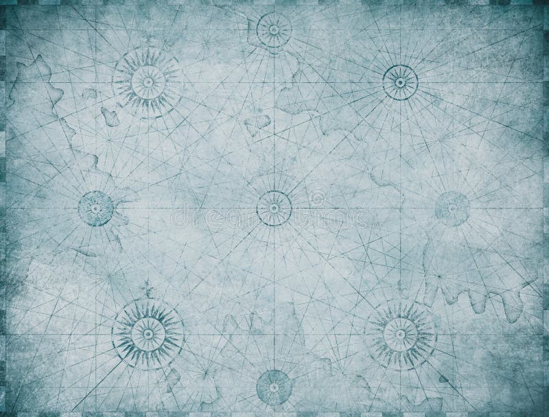 Old Nautical Map Background with Compass Stock Illustration ...