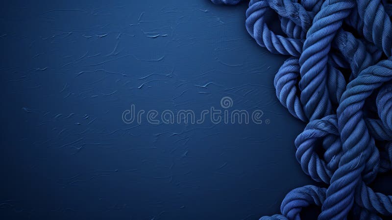 Blue Nautical Ropes on Dark Blue Background. Stock Illustration ...