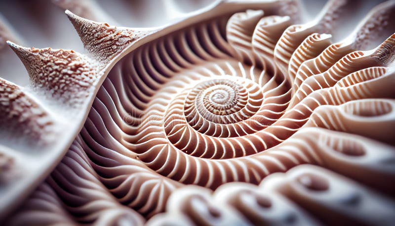 Blue Nautilus Shell Showcases Intricate Fractal Design Generated by AI ...