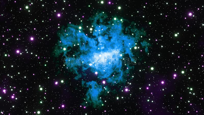 Blue Nebula Background, Loopable. Starry Colorful Night Sky with Milky ...