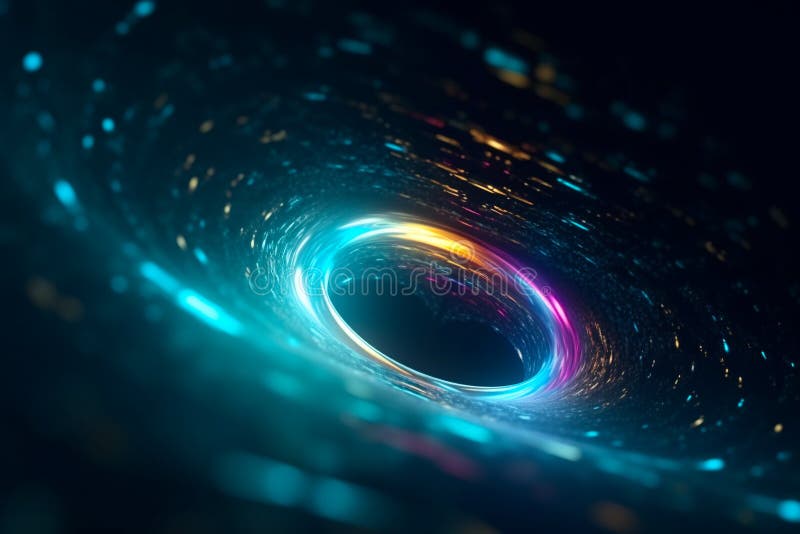 Blue Nebula Background with Spiral Star Glow. Science Space Technology ...