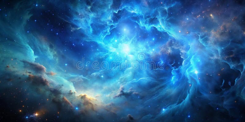 Blue Nebula Galaxy Space Nebula Blue Space Nebula AI Generative Stock ...