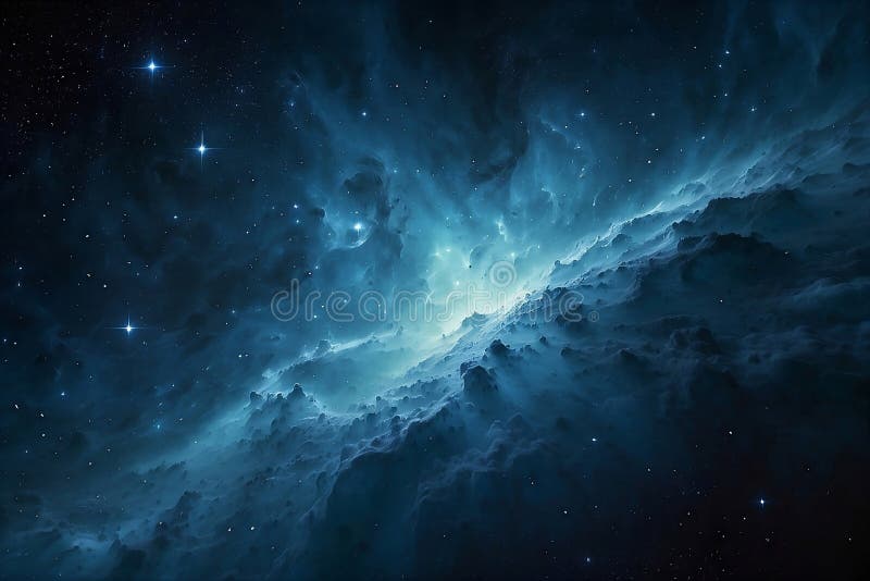 A blue nebula in space stock illustration. Illustration of star - 324681255