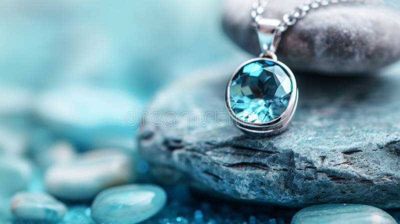 A Blue Necklace Atop a Rock among Piles and a Single Rock Crowned with ...