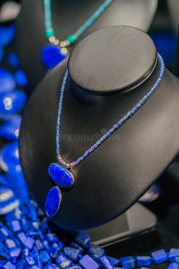 Blue necklaces stock image. Image of fashion, necklaces - 53091667