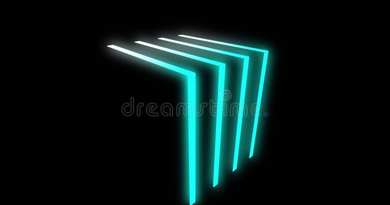 Blue Neon Abstract Cube with Glowing Pattern a Bright Square Creative ...