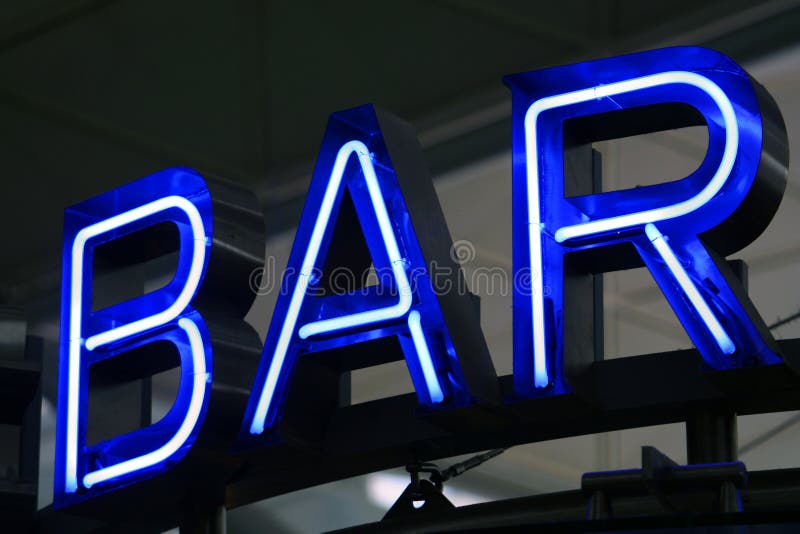 Neon Bar Sign stock image. Image of simple, neon, night - 29782839