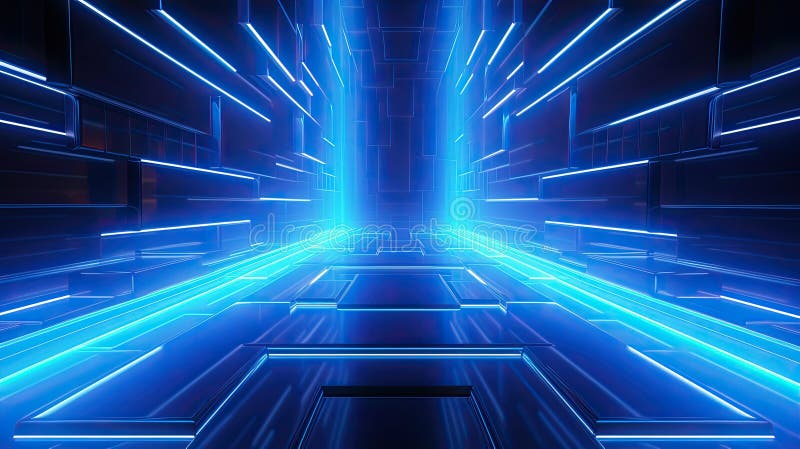 Blue Neon Background Illustration Stock Illustration - Illustration of ...