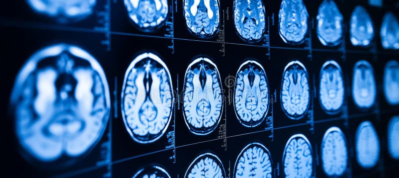 Blue Neon Brain MRI Scans - Neurological Research and Diagnostics in a ...
