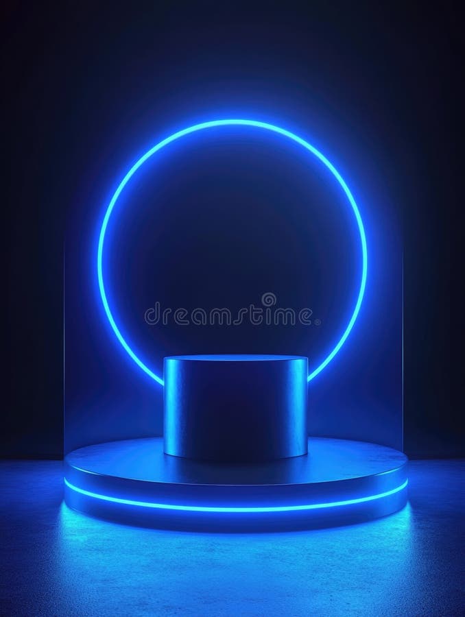 Blue Neon Circle stock photo. Image of decorative, circular - 377292024