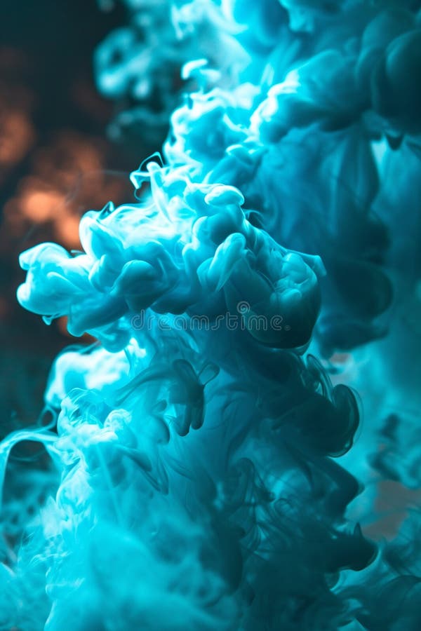 Blue neon cloud of smoke. stock photo. Image of frame - 340958778