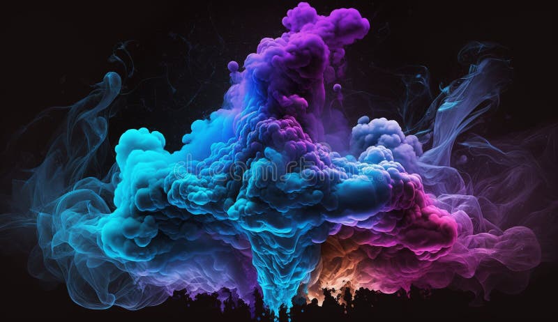 Neon Colorful Clouds. Multicolored Clouds.Generative AI Stock Photo ...