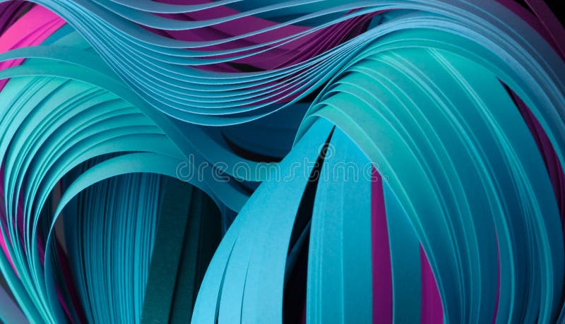 Blue Neon Color Strip Wave Paper. Abstract Texture Horizontal ...