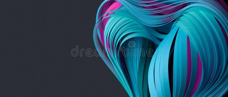 Blue Neon Color Strip Wave Paper. Abstract Texture Horizontal ...