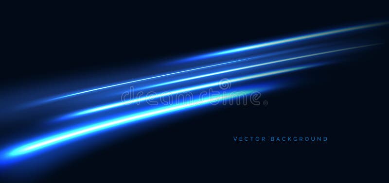 Blue Neon Diagonal Rays Glowing on Dark Blue Background. Speed Motion ...