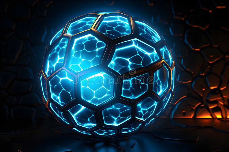 Blue Neon Digital Element Hive Pattern Wrap Earth Sphere, Generated AI ...