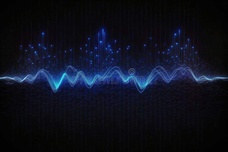 Blue Neon Equalizer. Illustration AI Generative Stock Illustration ...