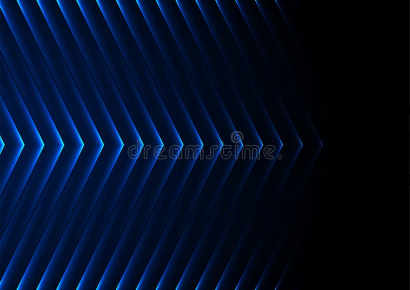 Blue Neon Glowing Arrows Technology Abstract Background Stock Vector ...