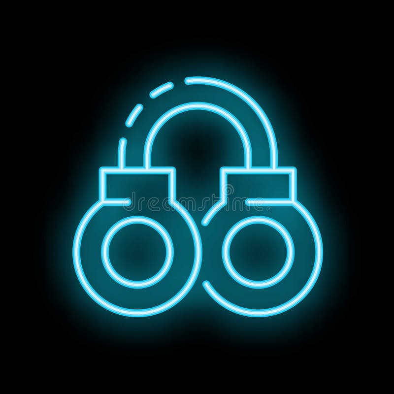 Handcuffs Icon in Monochrome Style Isolated on White Background. Police ...