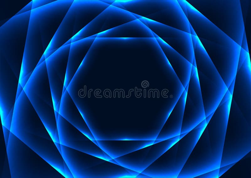 Blue Neon Laser Hexagonal Shapes Abstract Hi-tech Background Stock ...