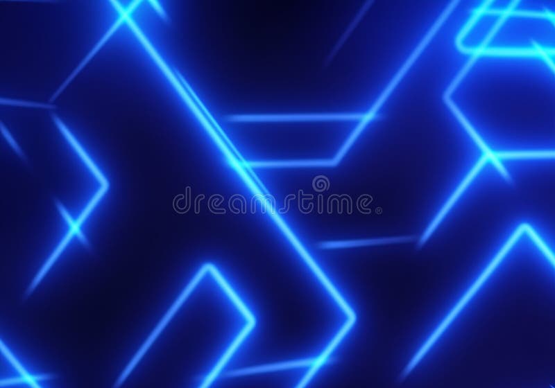 Blue Neon Light Abstract Visual Stock Illustration - Illustration of ...