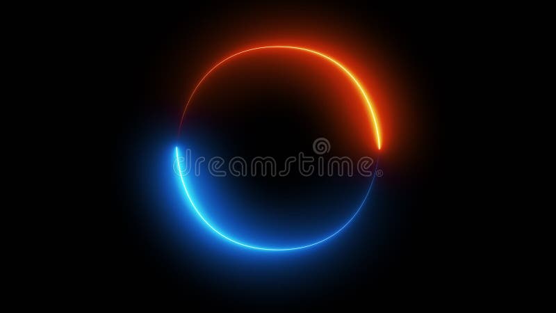 Blue neon light circle stock footage. Video of glowing - 276824342