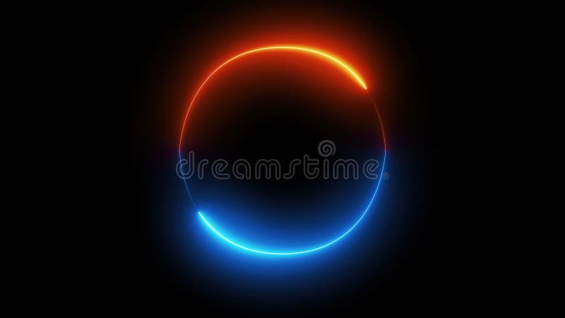 Blue neon light circle stock illustration. Illustration of circle ...