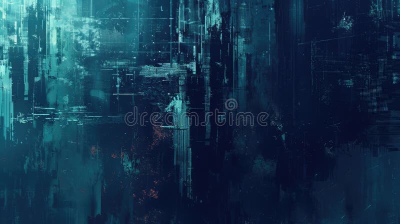 Blue Neon Light Digital Background with Hightech Patterns and Cyber ...
