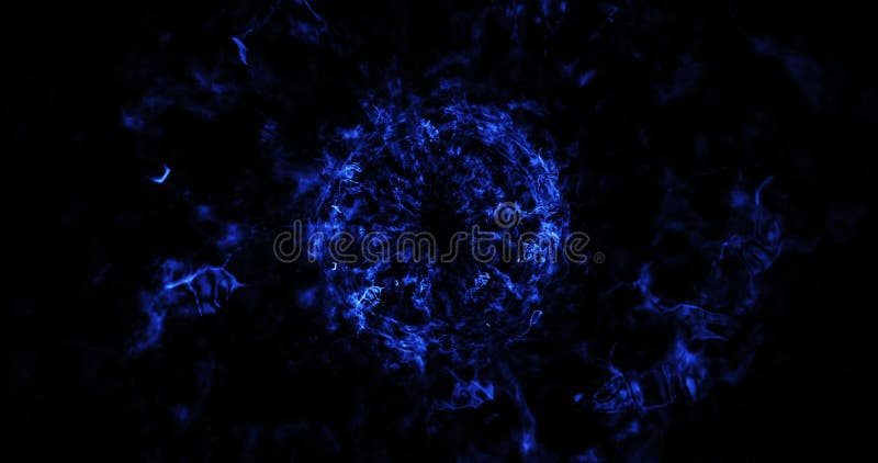 Blue, Neon and Light Explosion on Black Background with Atomic Energy ...