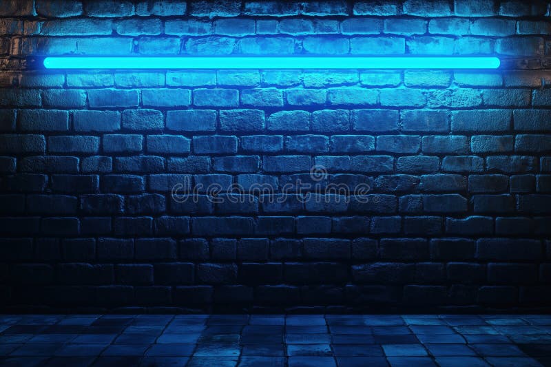 Blue Neon Light Illuminating Textured Stone Wall Stock Photo - Image of ...