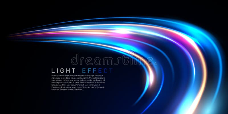 Blue Neon Light Line Design Blur Modern Abstract Vector Illustration ...