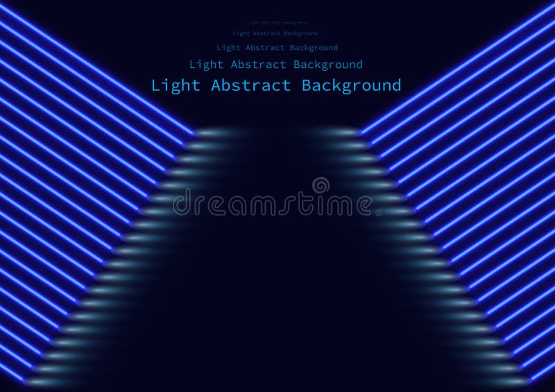 Blue Neon Light Path in the Dark Stock Vector - Illustration of space ...