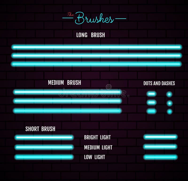 Blue Neon Lights Brushes for Your Custom Sign. All Brushes in Brushes ...