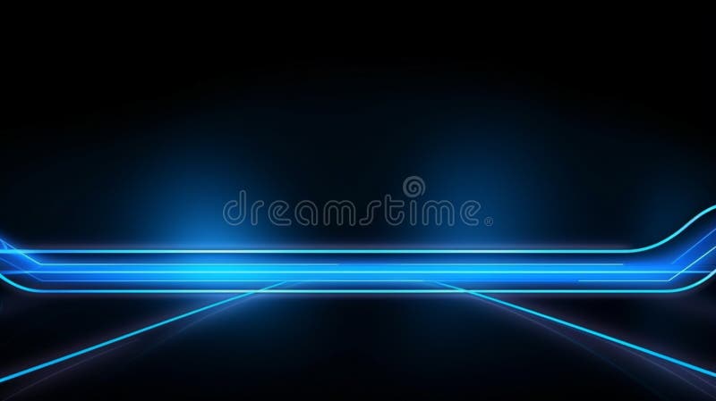Blue Neon Line in the Dark Background with Blank Space.generative Ai ...