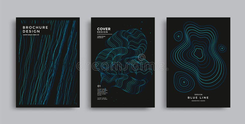Blue Neon Lines. Futuristic Covers Fluid Pattern. Stock Illustration ...