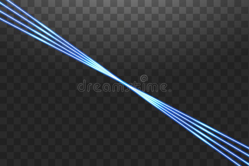 Blue Neon Lines with Light Effects Isolated on Black Transparent ...