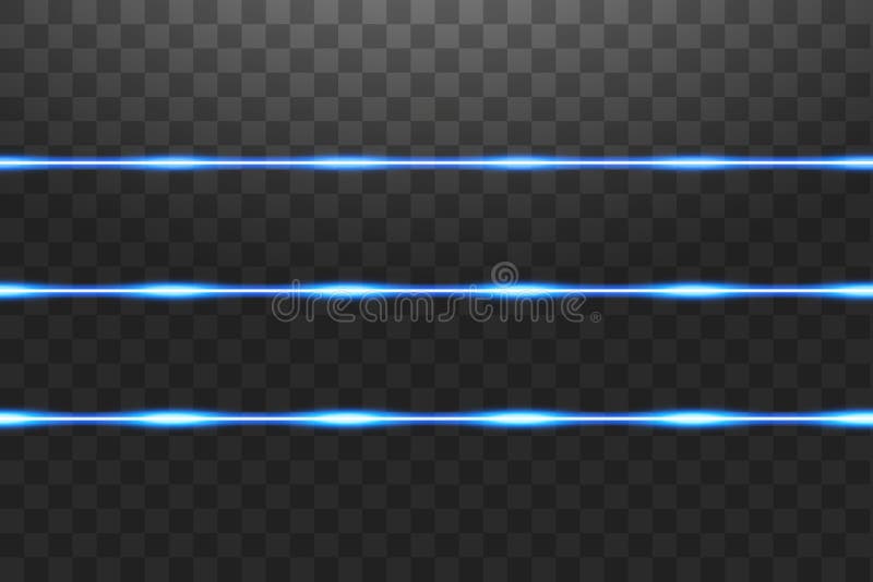 Blue Neon Lines with Light Effects Isolated on Black Transparent ...